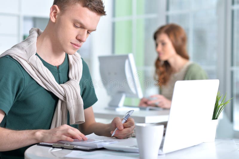 Young People Working in Office Stock Photo - Image of designers ...