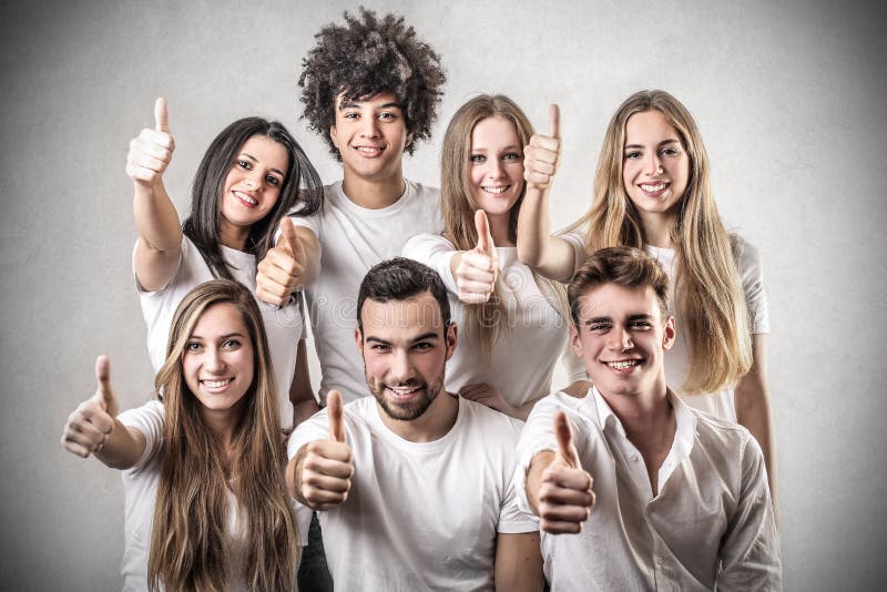 Young People Wth Their Thumb Up Stock Image - Image of youth ...