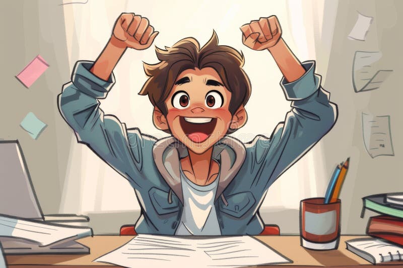 Young Person Focused on Reading a Book Prepare for the Test while ...