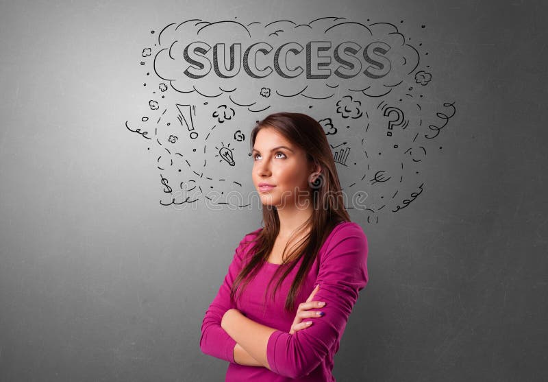 Young Person Looking Forward To a New Idea Stock Image - Image of happy ...