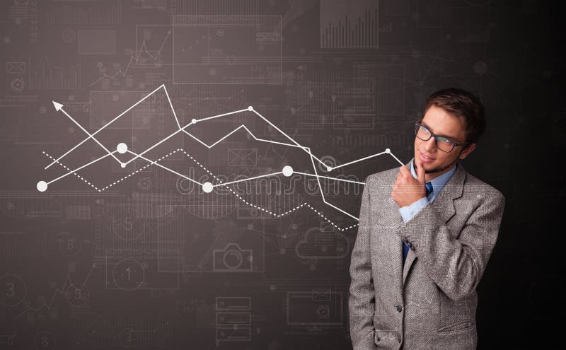 Person Standing with Increasing Graph Concept Stock Image - Image of ...