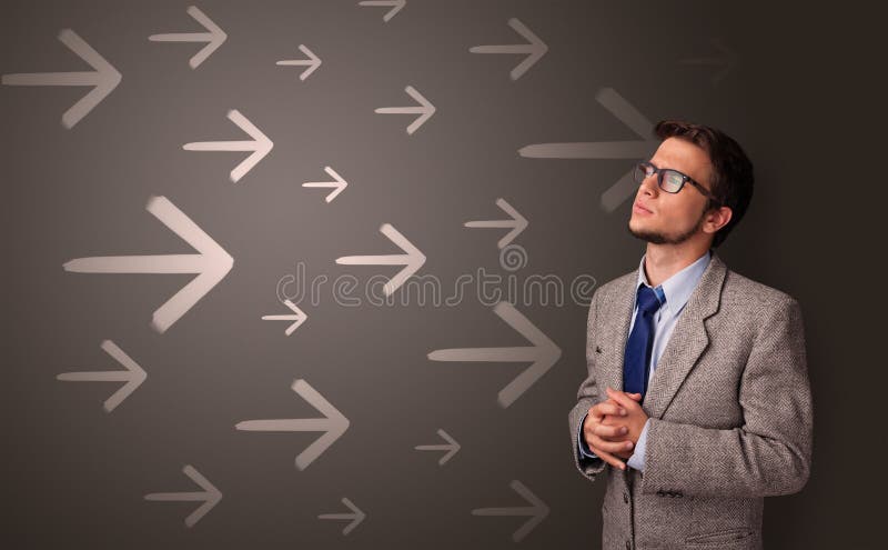 Person Thinking with Direction Concept Background Stock Image - Image ...