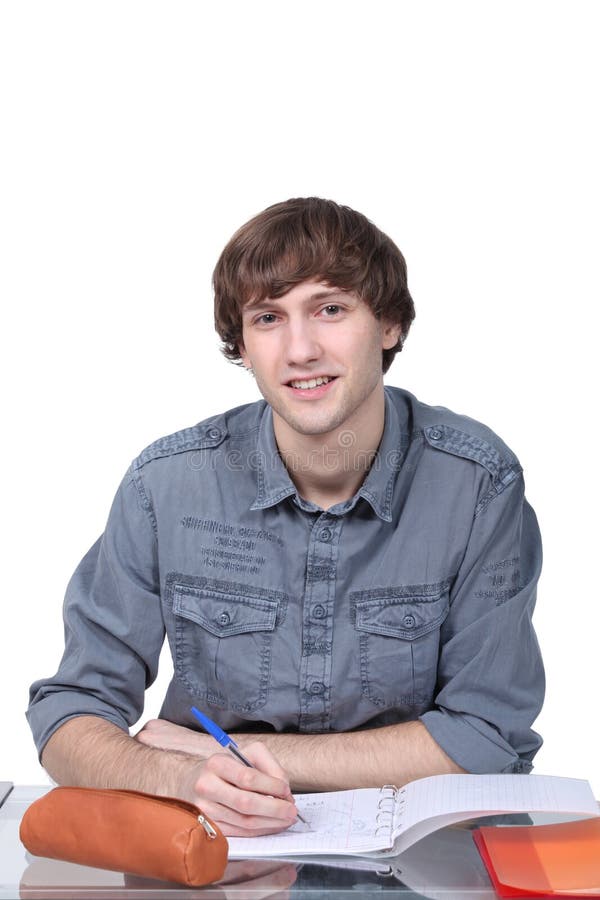 Young person writing stock image. Image of student, study - 35390747