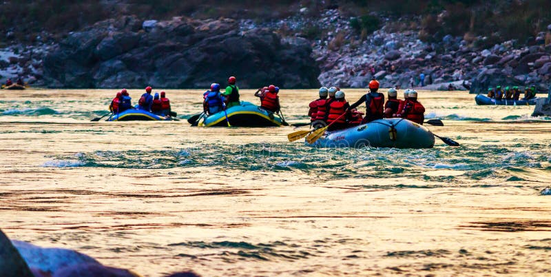 Young Persons Rafting on the Ganges River in Rishikesh Editorial Image ...