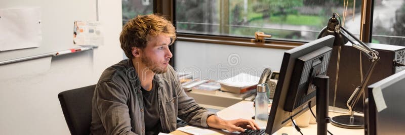 Young Phd Student Studying Writing Final Paper for Exam at University ...
