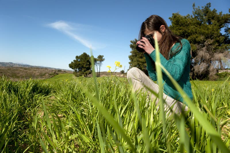 Young Photographer Taking Pictures Outdoors Stock Image - Image of ...
