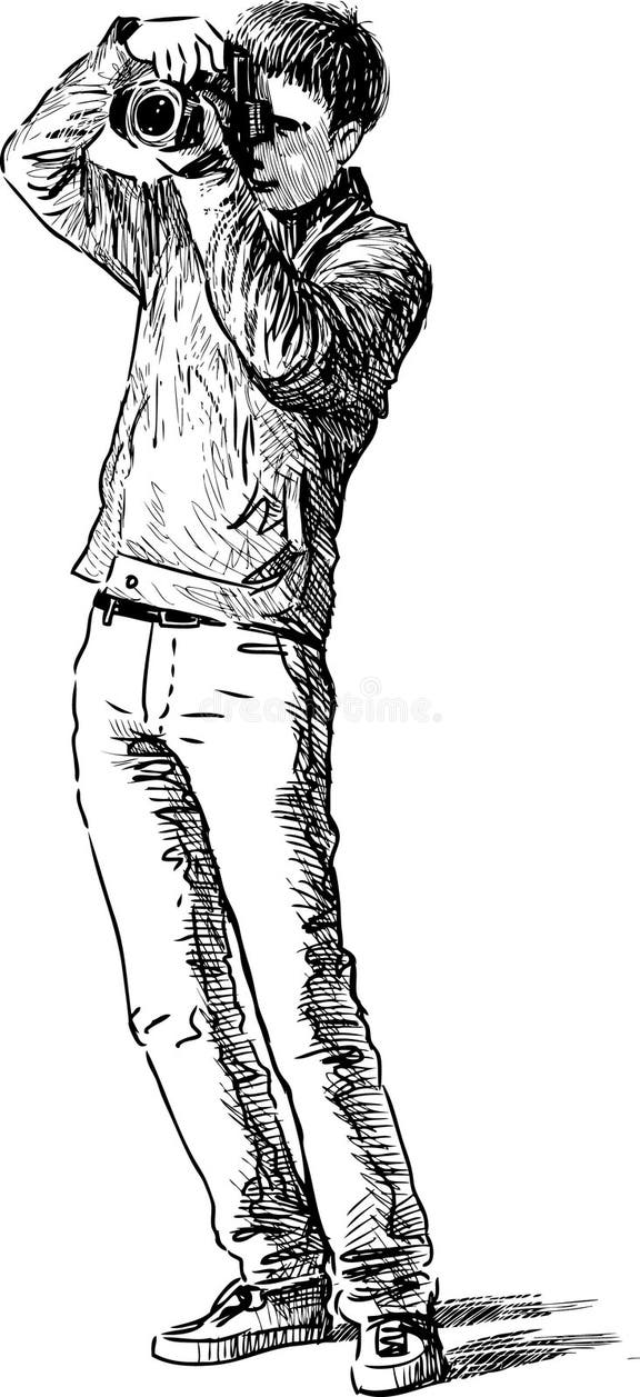 Young photographer stock vector. Illustration of drawing - 30767231