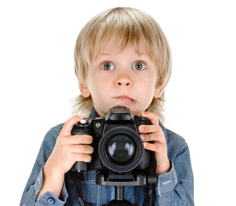 Boy with photo camera stock image. Image of education - 36681111
