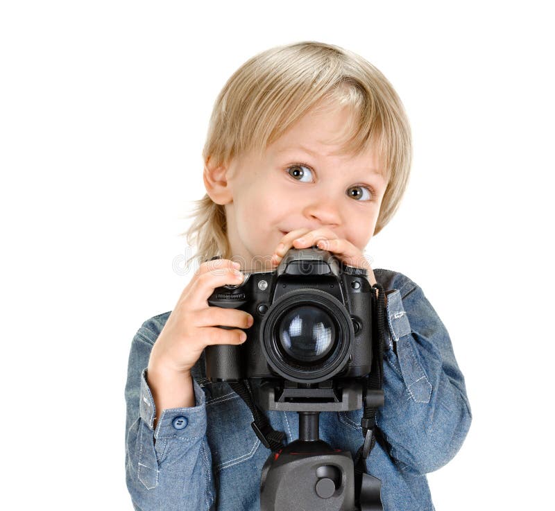 Boy with photo camera stock photo. Image of caucasian - 36922958
