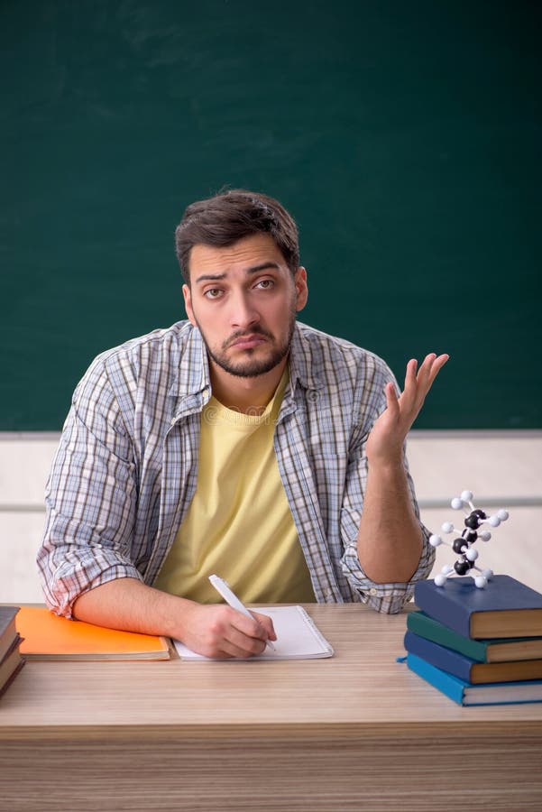 Young Male Physicist Student in the Classroom Stock Image - Image of ...