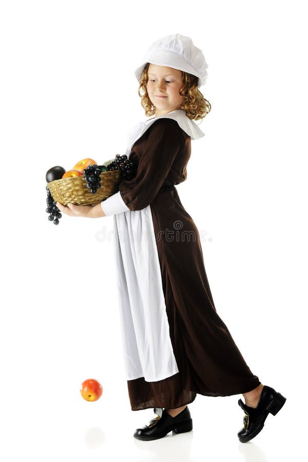 Girl Pilgrim Holding Basket Stock Photos - Free & Royalty-Free Stock ...