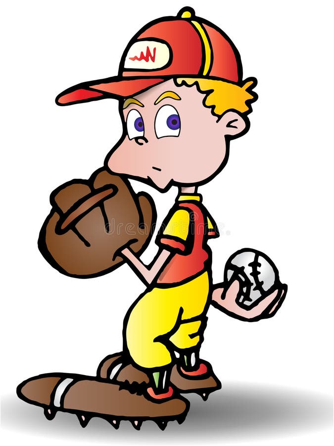 Baseball Pitcher Player Cartoon Stock Vector - Illustration of pitch ...