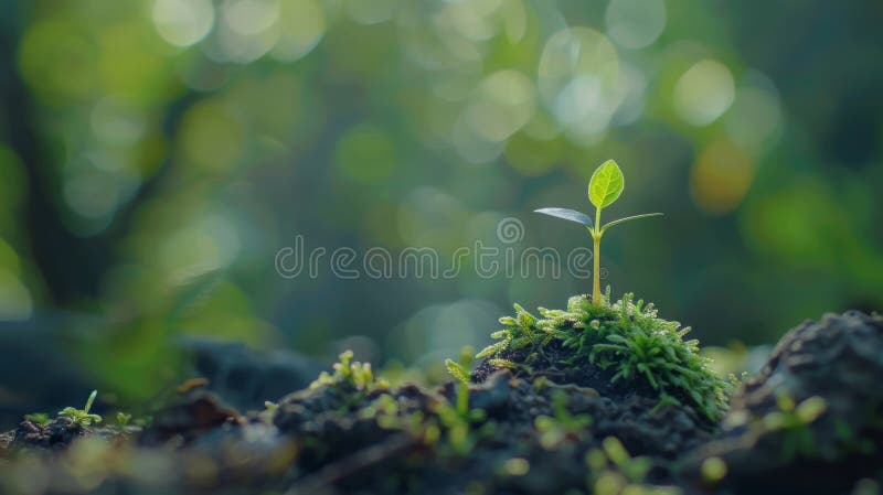 A Young Plant Growing Hope.AI Generated Image Stock Image - Image of ...