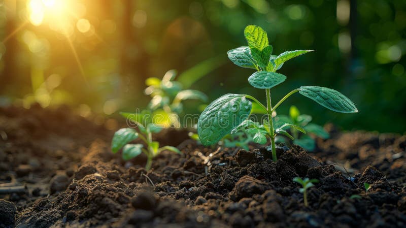 Young Plant Growing in Sunlight Stock Image - Image of horticulture ...