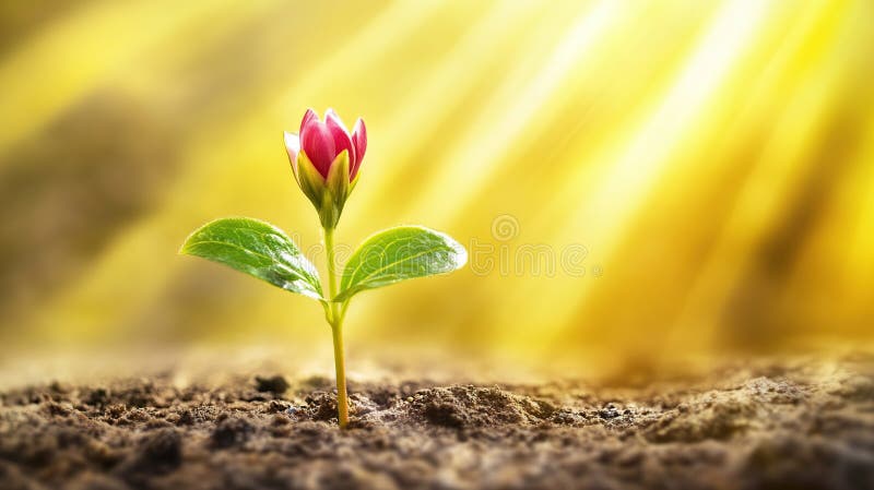 Young Plant Sprout Growing in Sunlight. (1 Stock Photo - Image of earth ...