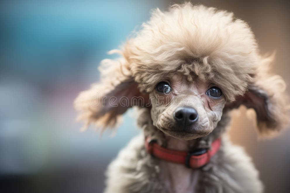 Young Poodle Looking Curious with Head Tilt Stock Image - Image of ...