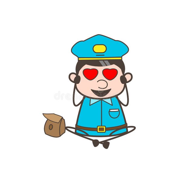 Young Postboy Falling in Love Vector Concept Stock Illustration ...