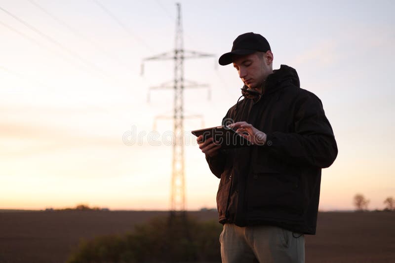 Modern Power Substation Building High Voltage Transmission Towers Stock ...