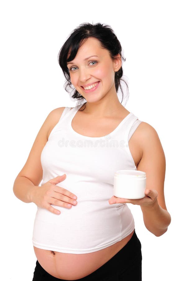Young pregnant mom stock image. Image of hand, isolated - 16875513