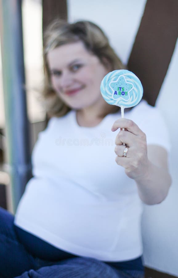 Young Pregnant Woman with Focus on Candy Stock Image - Image of little ...
