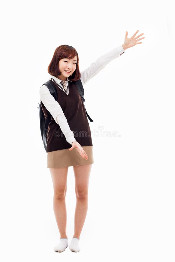 Young Asian Student Isolated on White Background. Stock Photo - Image ...
