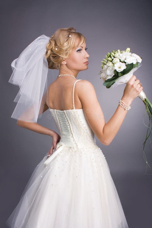 Young Pretty Bride Portrait Stock Image - Image of dress, female: 26808293