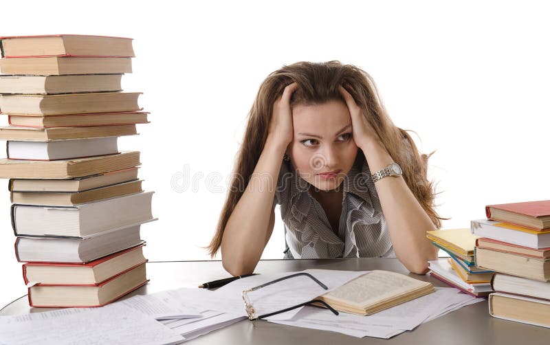 Young Pretty Girl Studying for Exams Stock Photo - Image of elegance ...