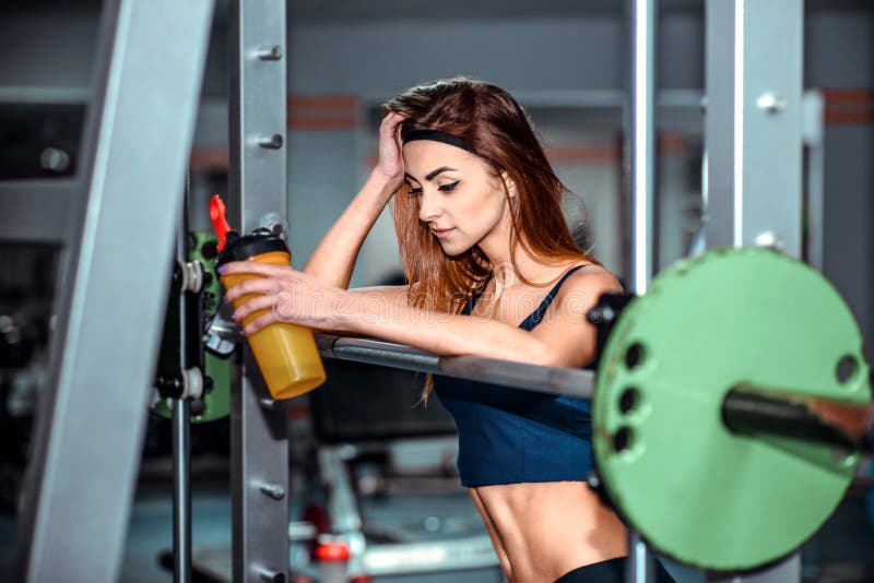 Young Pretty Girl Work Out in the Gym Stock Image - Image of athlete ...