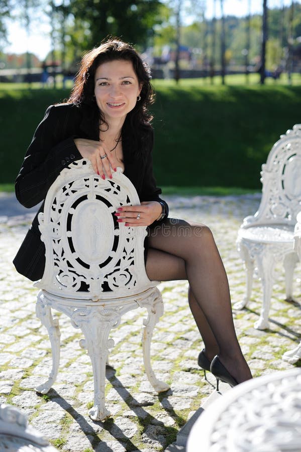 Young Pretty Lady in a Summer Cafe Stock Image - Image of cute ...