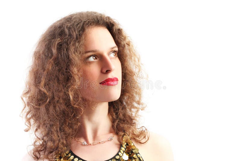 Pretty Looking Woman Isolated on White Stock Photo - Image of ...