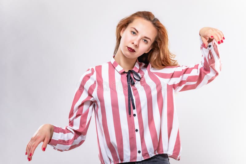 Young Pretty Woman Imitating Controlled Doll Puppet Stock Photo - Image ...