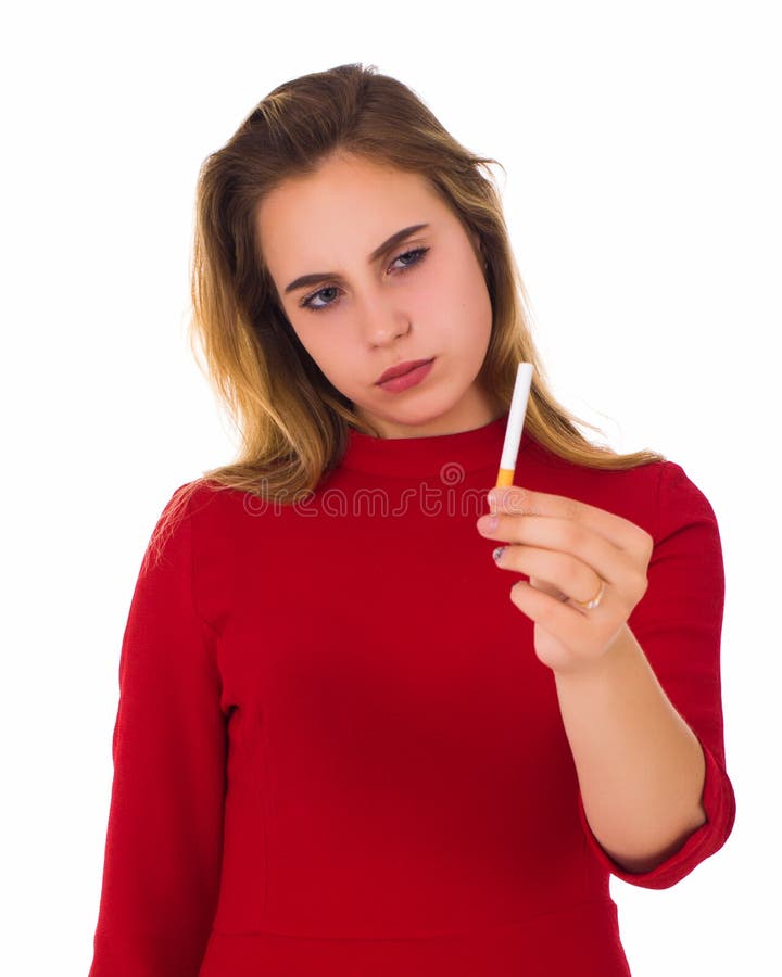 Young Pretty Woman, Stop Smoking Stock Image - Image of adult, habit ...