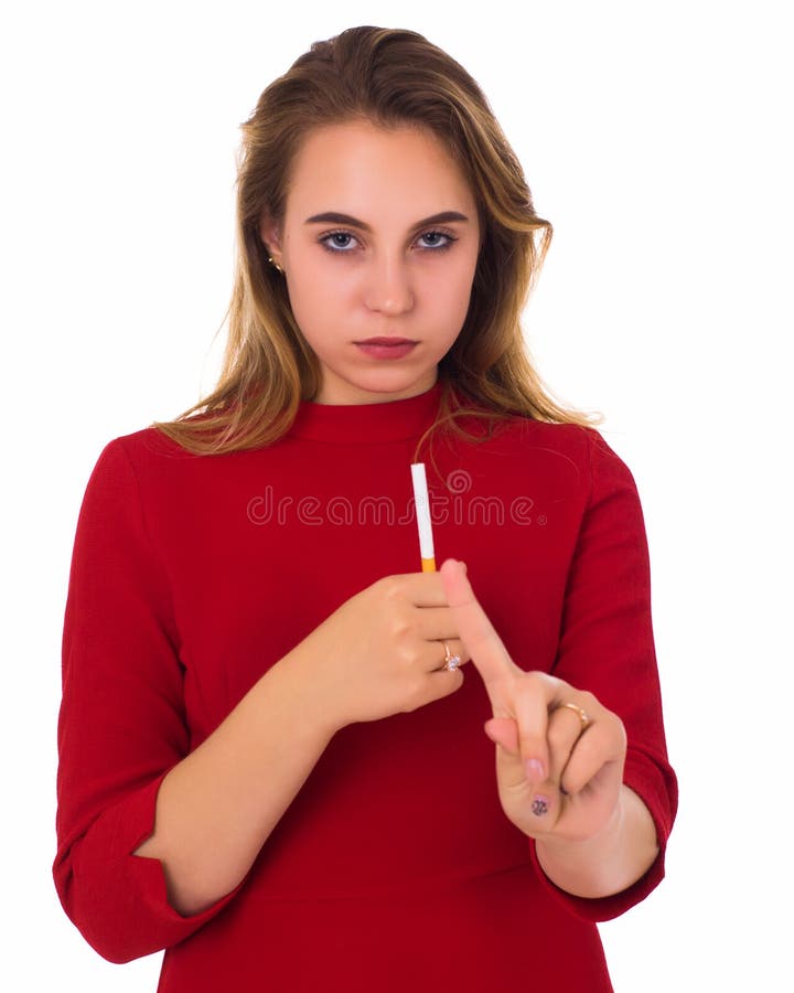 Young Pretty Woman, Stop Smoking Stock Photo - Image of female, addict ...