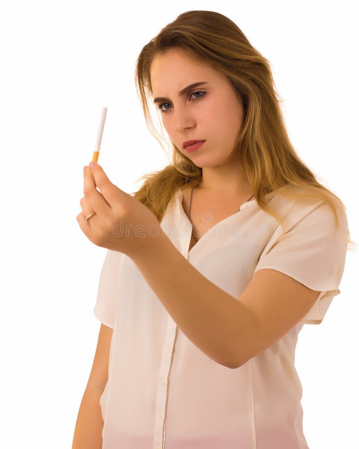 Young Pretty Woman, Stop Smoking Stock Photo - Image of person, healthy ...