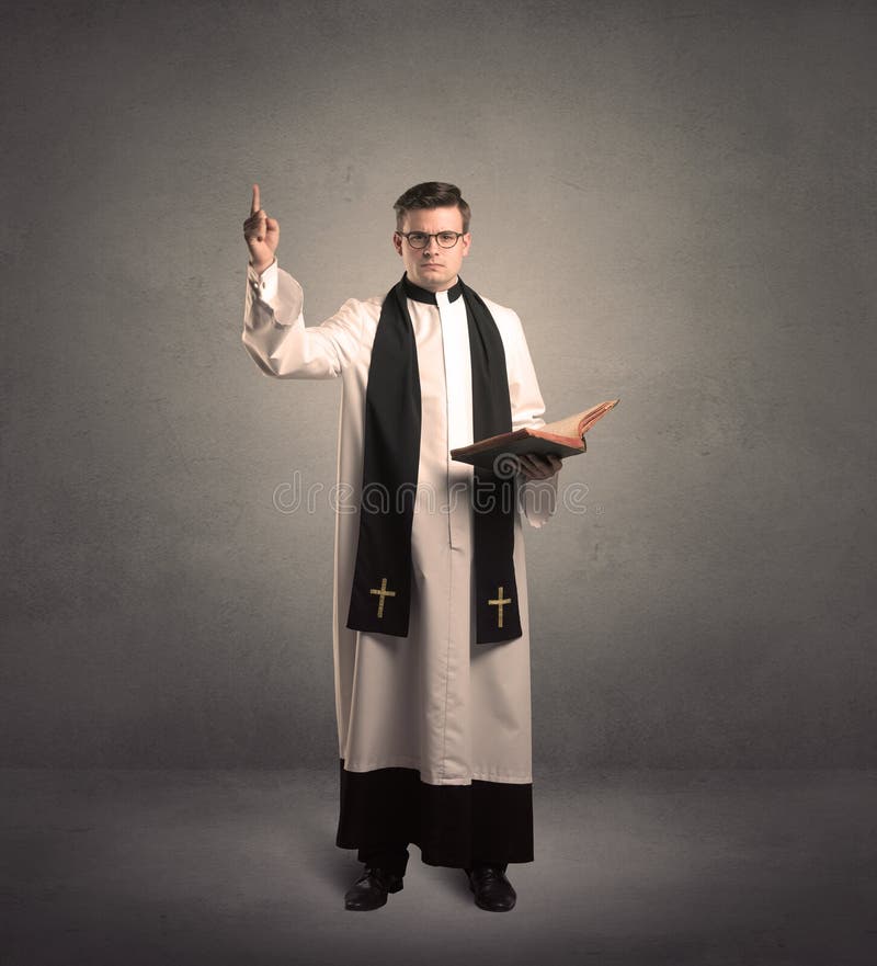 Young Priest in Giving His Blessing Stock Image - Image of christian ...