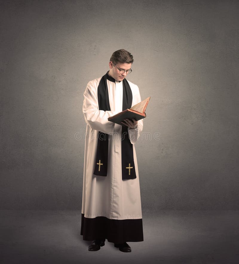 Young Priest in Giving His Blessing Stock Photo - Image of clergyman ...