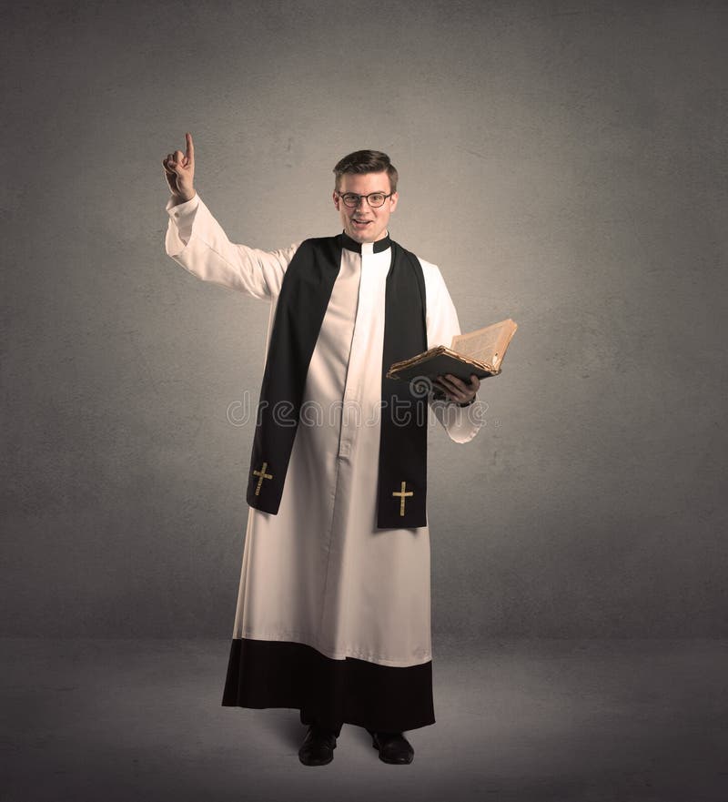 Young Priest in Giving His Blessing Stock Photo - Image of catholicism ...