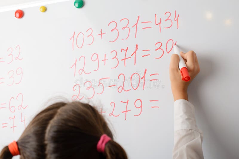 School Pupil Calculating Mathematical Equations Stock Image - Image of ...