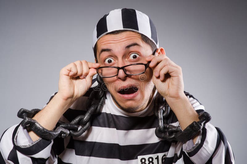 Young Prisoner in Chains Against Gray Stock Photo - Image of fetter ...