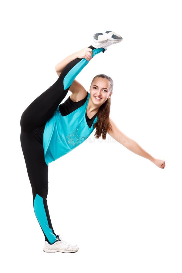 Professional Cheerleader Dressed in a Warrior Costume; Standing on One ...