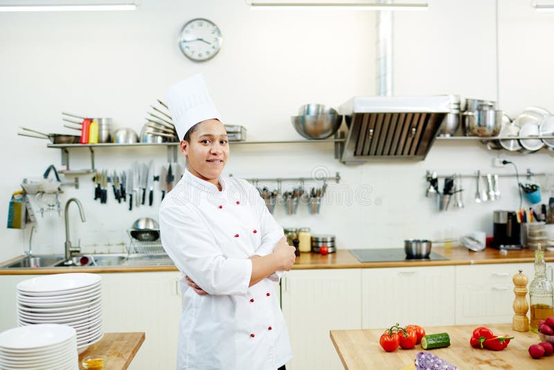 Professional Chef Preparing Dishes Stock Photo - Image of beverages ...