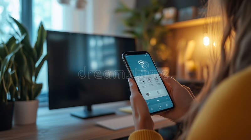 A Young Professional Controlling Smart Home Devices with a Mobile App ...