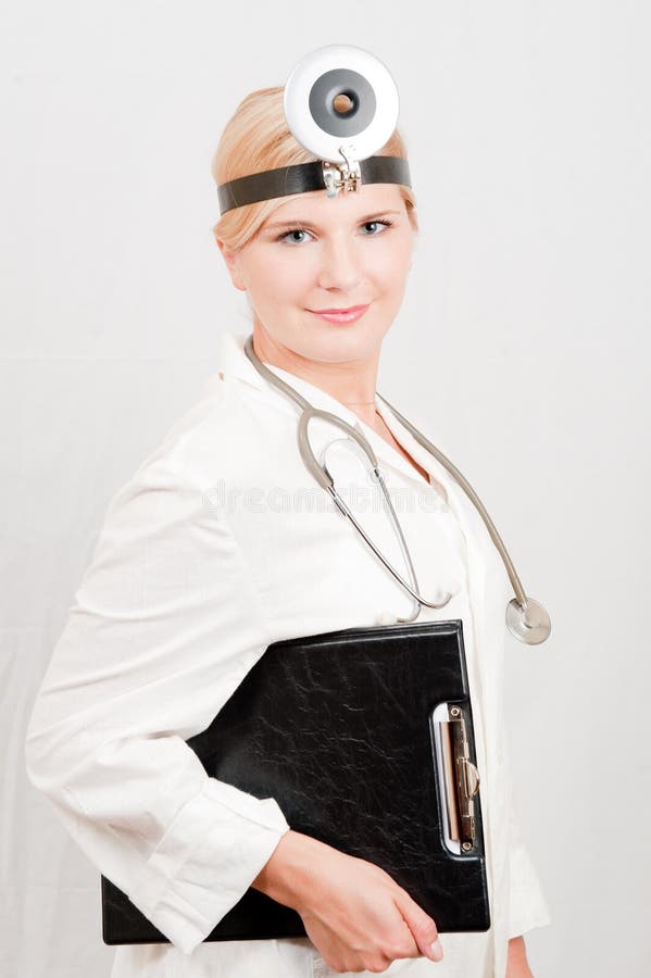 Young Professional Female Doctor with Folder Stock Image - Image of ...