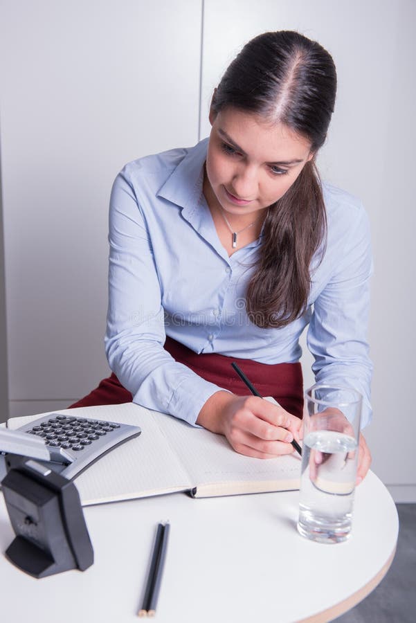 Young Professional Female is Working Under Time Pressure Stock Photo ...