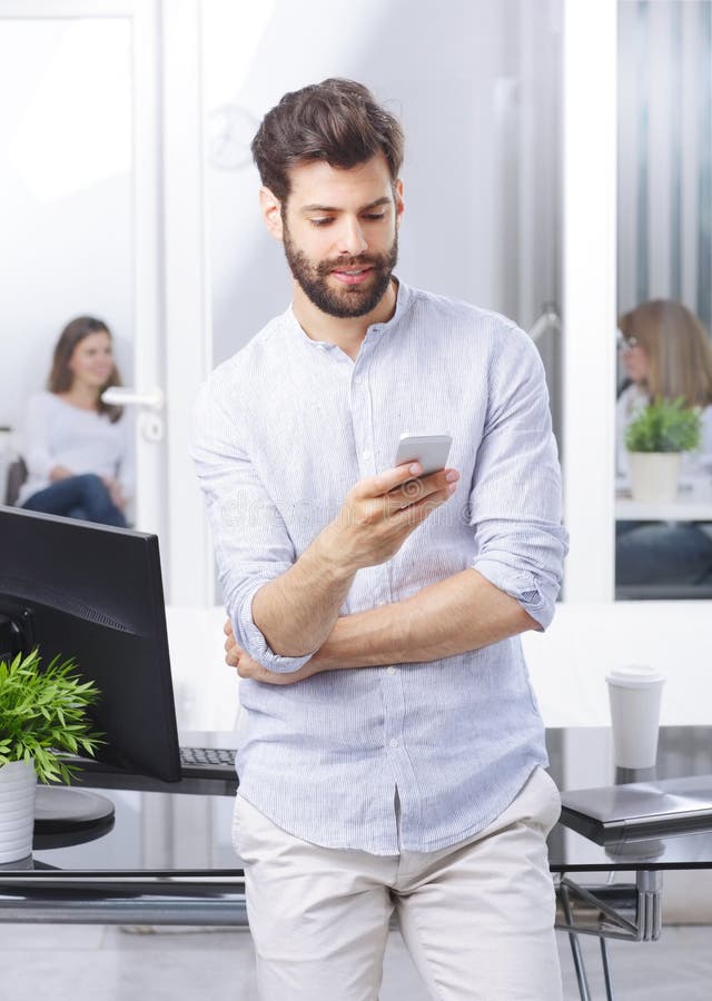 Young Professional with Handy Stock Photo - Image of creativ, call ...