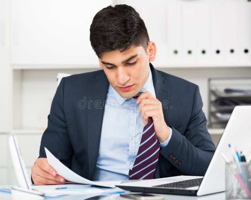 Young Professional is Having Complicated Issue in Project Stock Photo ...