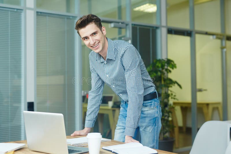 Manager by workplace stock photo. Image of employee, office - 99262330