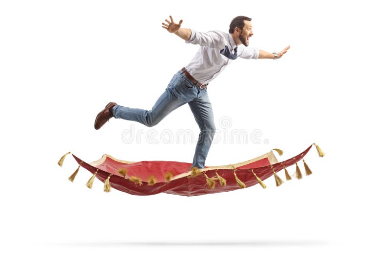 Young Professional Man Standing on a Magic Carpet Stock Image - Image ...