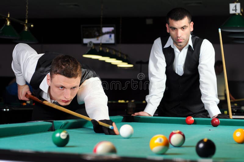 Concentrated Young Man Playing Snooker Stock Photo - Image of aiming ...