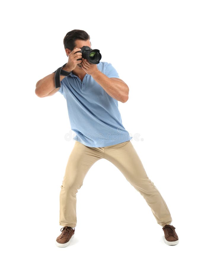 Young Professional Photographer Taking Picture Stock Photo - Image of ...